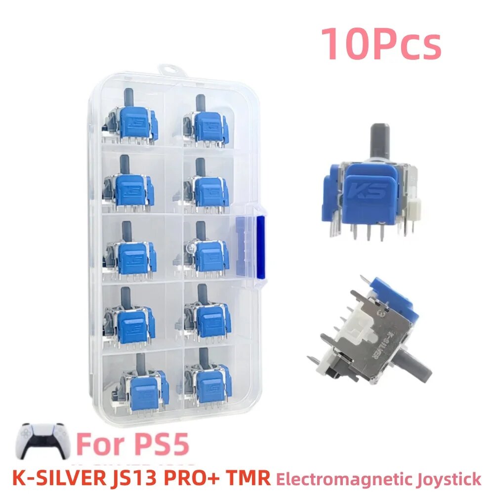 Erilles K-SILVER JS13 PRO+ TMR Электромагнитный джойстик для PS5/PS4 10PCS TMR for PS5