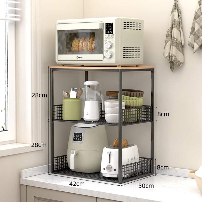 Кухонная стойка для микроволновой печи, стеллаж для хранения вещей от пола до потолка, 42*30*56cm,3 этажа