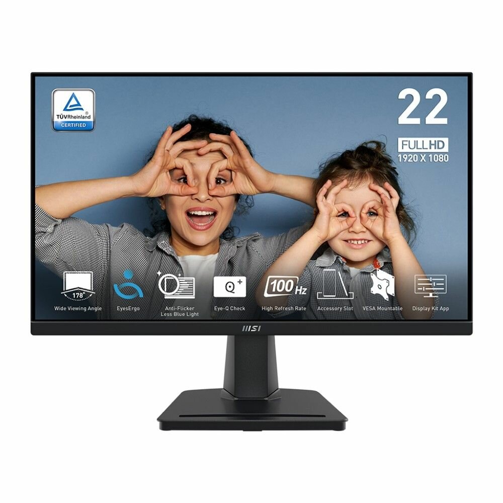21.45" Монитор MSI PRO MP225V, VA, 1920x1080, 100 Гц (9S6-3PE0CM-015)