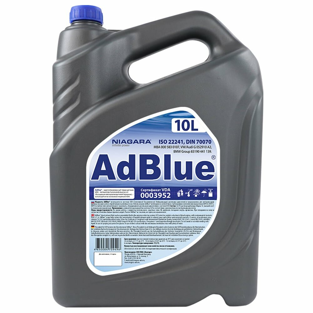 Жидкость NIAGARA AdBlue 10 л, мочевина, для систем SCR Евро 4/5/6 004008000012