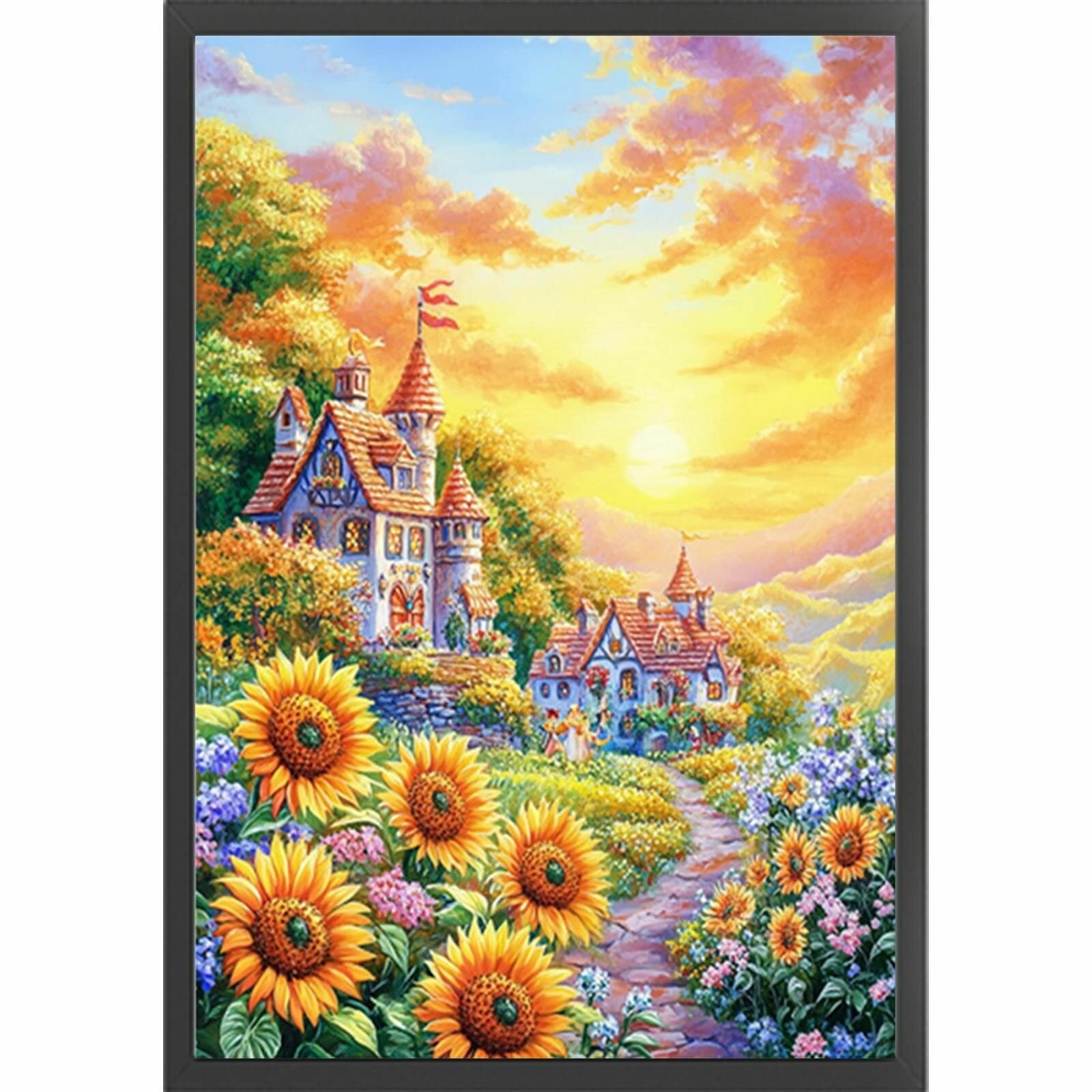 Вышитая картина подсолнух, набор для вышивания крестиком 11CT, хлопок, 50x70 см
