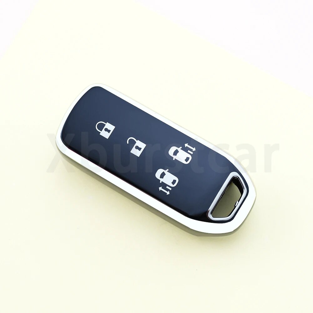 Чехол для ключа Honda N-BOX JF1/JF2/JF3/JF4, черный, 4 кнопки