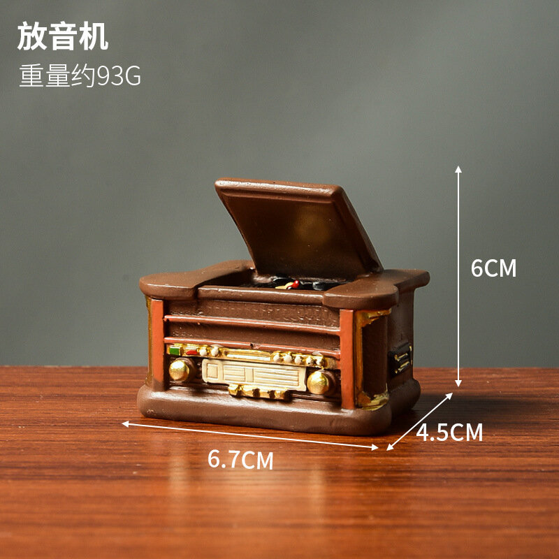 Ностальгические ретро-украшения из смолы, домашний декор, мини-украшения в виде граммофона, реквизит для фотографии, камера