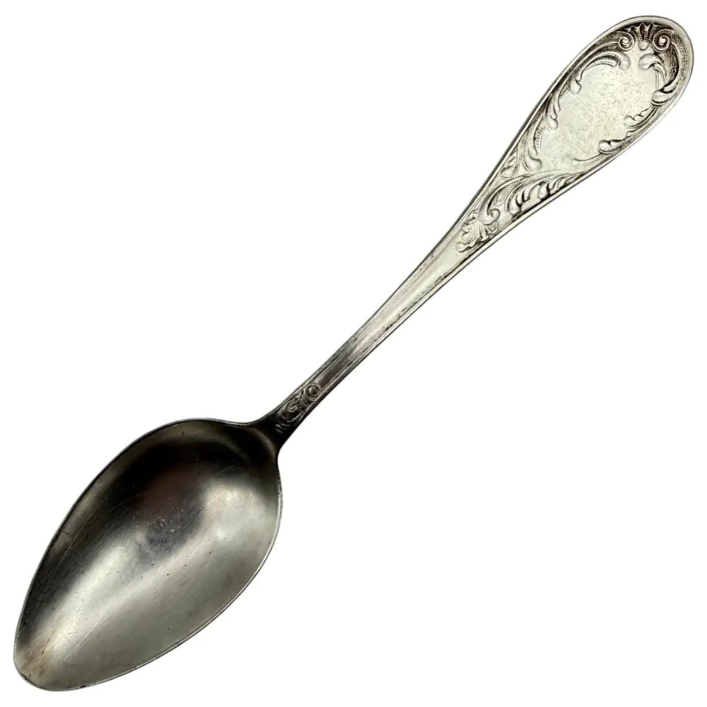 Ложка столовая "Пламя старое", 20.5 см, мельхиор, 1962-1970 гг, Кольчугино, СССР