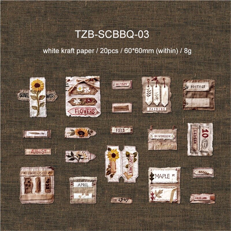 Бирки винтажные TZB-SCBBQ-03, 20 шт.