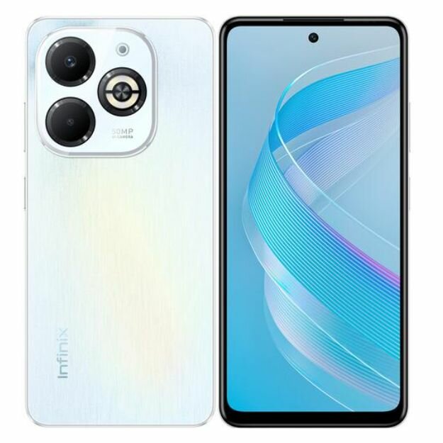 6,6" Смартфон Infinix SMART 8 Plus 128 ГБ (SMART 8 PLUS) белый - 8 х 2,2 ГГц, 4 ГБ, 2 SIM, IPS, 1612x720, 50 Мп, 4G (LTE), 6000 мА*ч