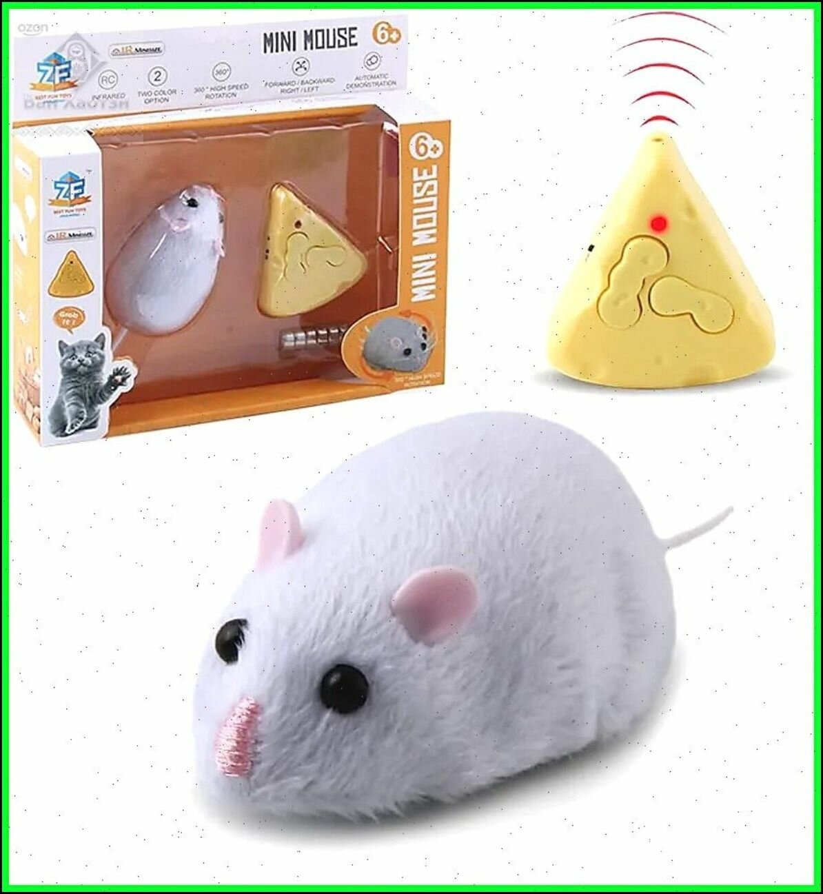 Интерактивная игрушка для кошек Мышь на радиоуправлении, электронная плюшевая мышка с пультом для взрослых котов и котят, для игр и дрессировки