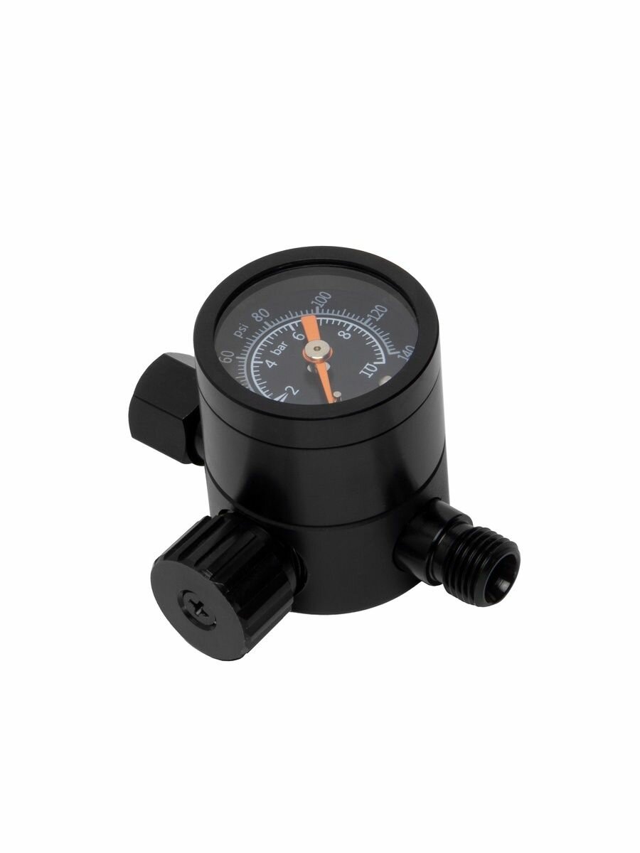 Манометр для краскопульта с регулятором давления AIMS PRO чёрный.