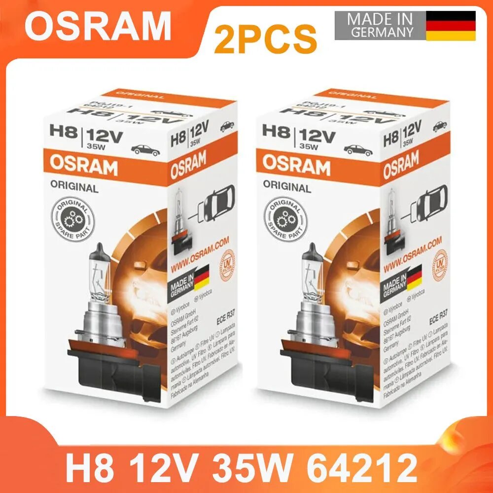 OSRAM Лампа автомобильная H8, 2 шт. арт. 64212
