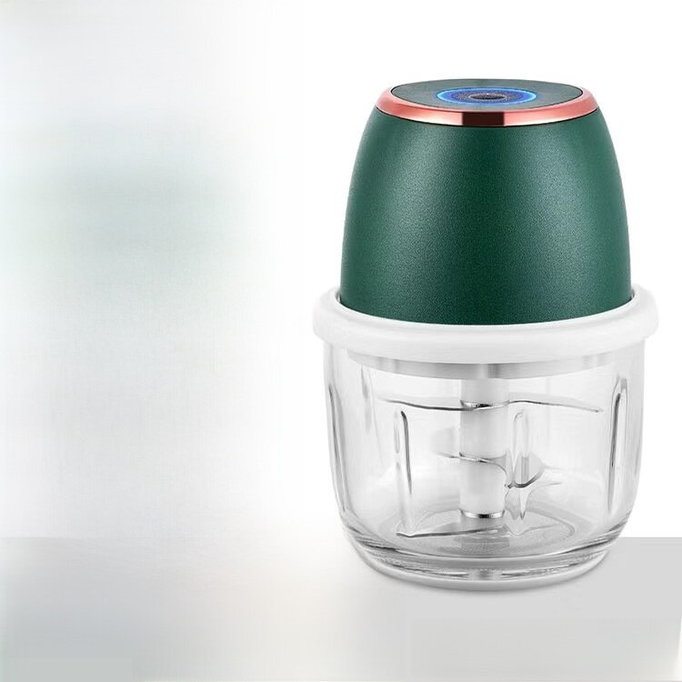 Эффективный Очиститель Чесночных Зубчиков: 350 мл Прочное Зеленое Стекло Высокоскоростное Очищение Без Усилий Многофункциональный Кухонный Инструмент - Измельчает Чеснок и Тендерайзер для Мяса Компактный Очиститель для Поваров и Кулинаров