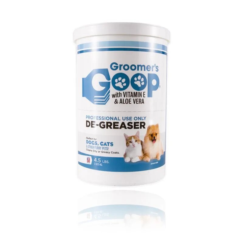 Профессиональная обезжиривающая паста для шерсти собак и кошек Groomer's GOOP De-Greaser с витамином Е и Алоэ Вера для удаления жира, грязи и пятен с сальной шерсти, 2025 мл