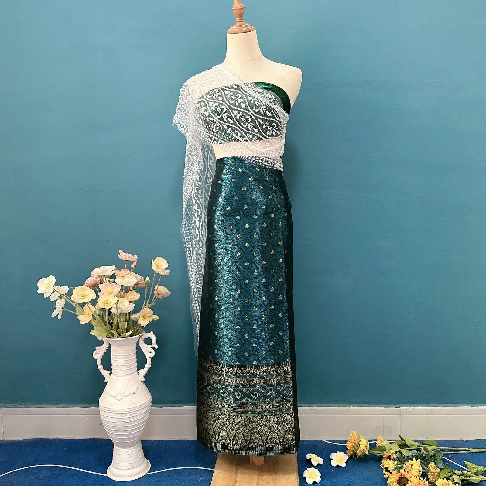 Таиланд Мьянма женская одежда Дай Тай этнический костюм производительность танцевальный национальный костюм платье в тайском стиле