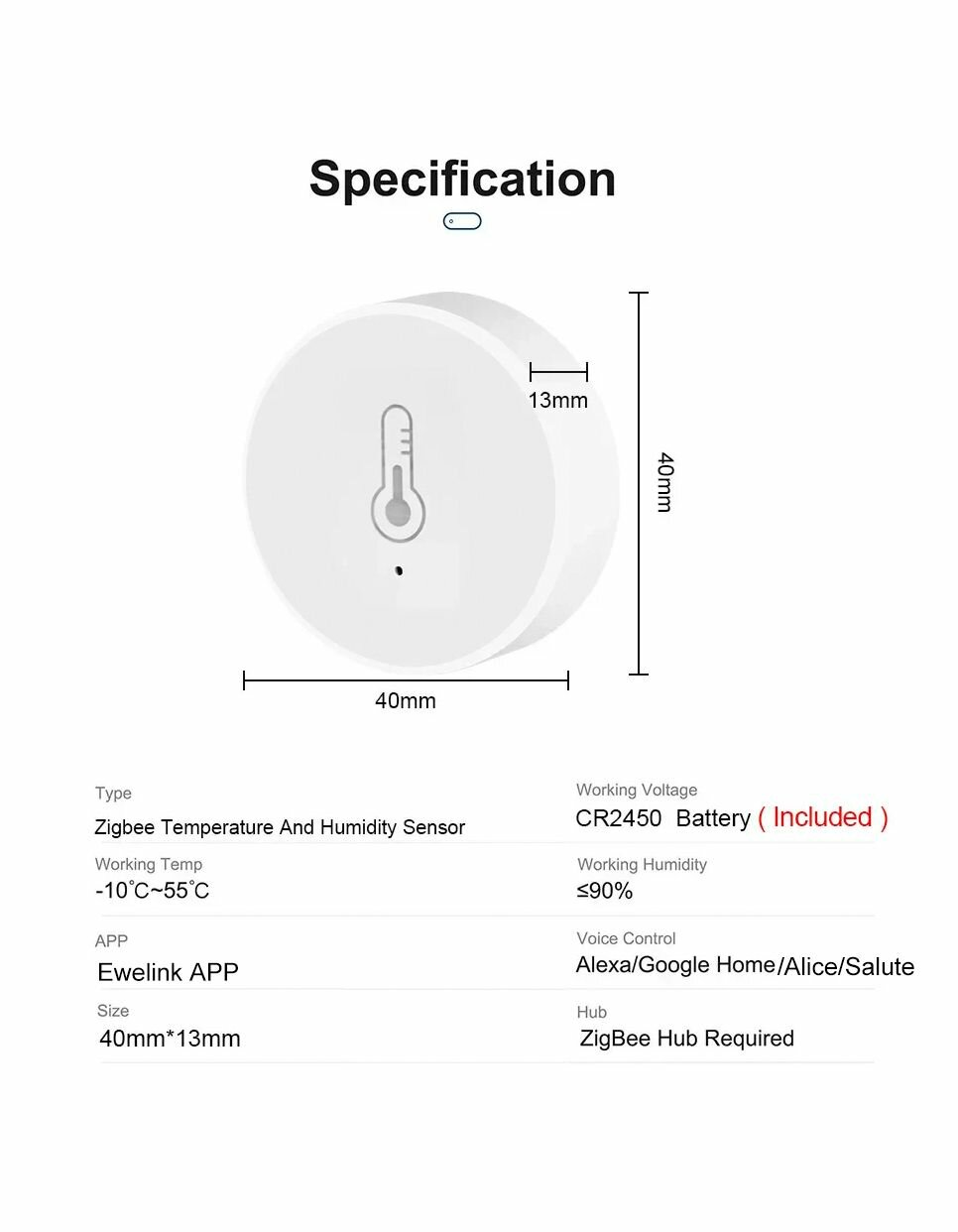Умный Zigbee 3.0 датчик температуры и влажности с Алисой