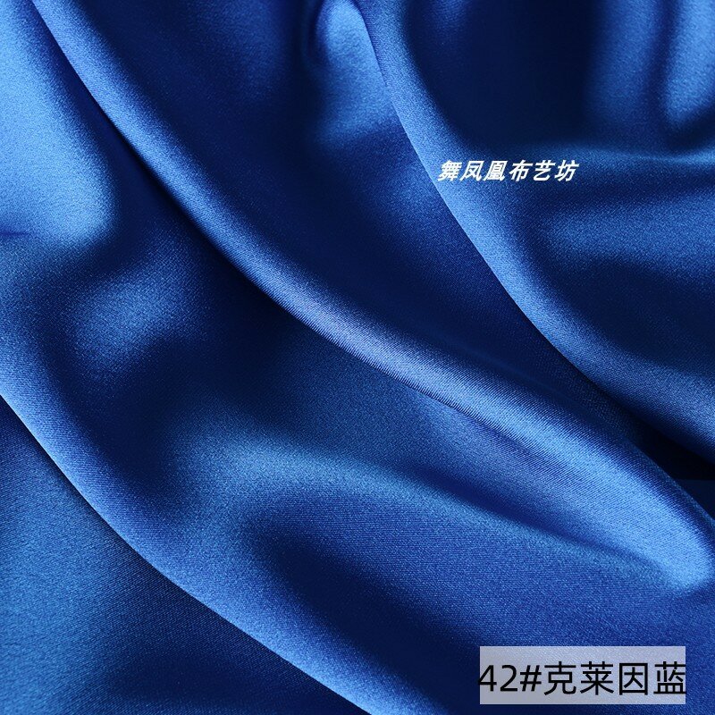 Однотонная высококачественная имитация ацетатного атласа, имитация шелкового пальто, драпированная блестящая ткань для платьев и блузок