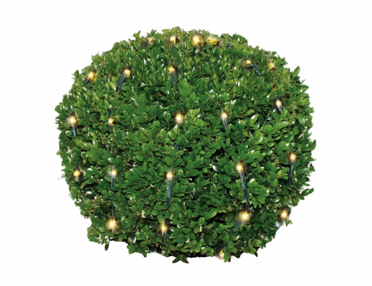 Гирлянда Сетка на дерево/куст файерфлайс, 1.2+5 м, 144 тёплых белых LED-огня, зелёный ПВХ, уличная, Koopman International AX8401330