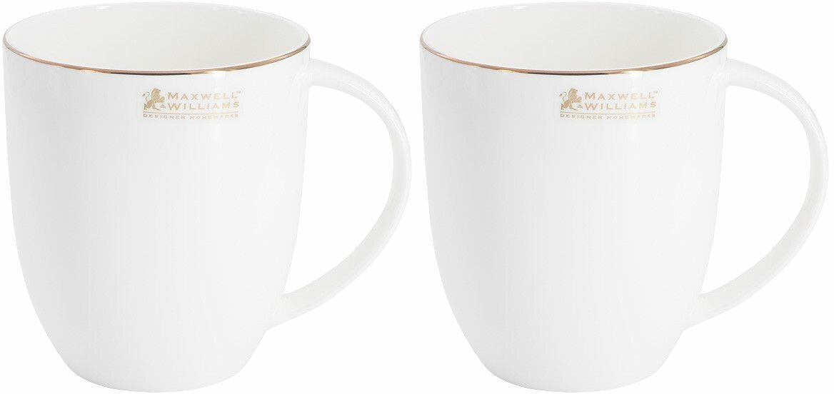 Набор из 2 кружек Maxwell & Williams Кашемир Голд 400 мл, костяной фарфор, чашки для чая и кофе 2 шт