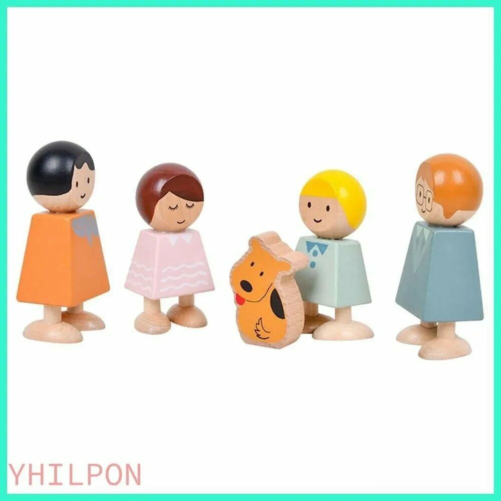 Деревянные блоки для малышей, развивающие игрушки, 5 шт, фигурки, Монтессори, для раннего обучения/K6