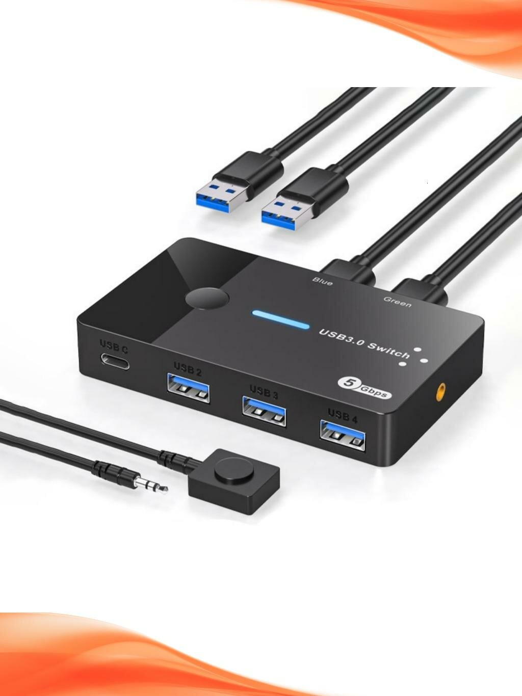 USB-KVM-переключатель 2 в 1