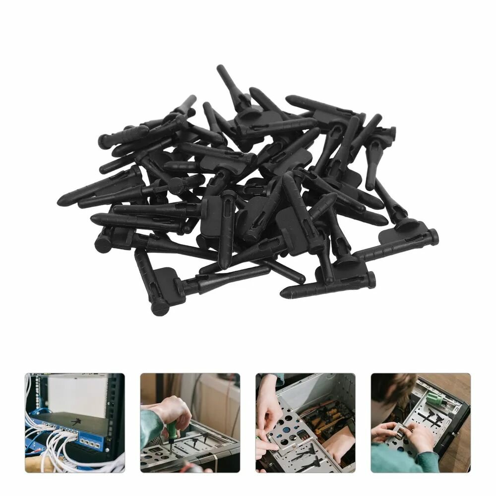 Черные силиконовые антишумовые виброизолирующие винты для крепления вентиляторов компьютерного корпуса, набор из 30 штук