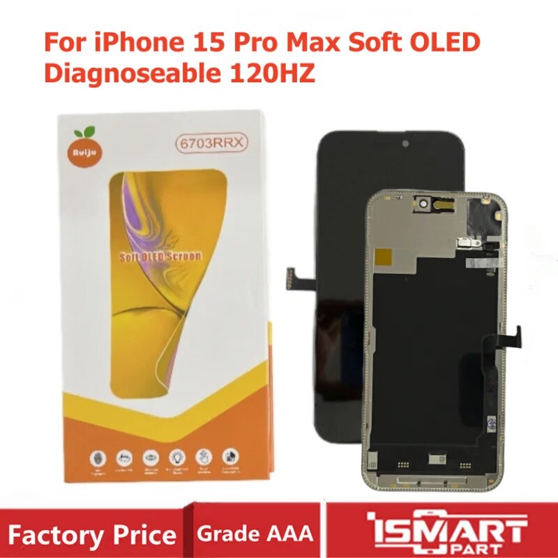 Мягкий OLED-дисплей с функцией диагностики для iPhone 15 Pro Max, 15 Pro, 14 Pro 15ProMax Soft 120hz
