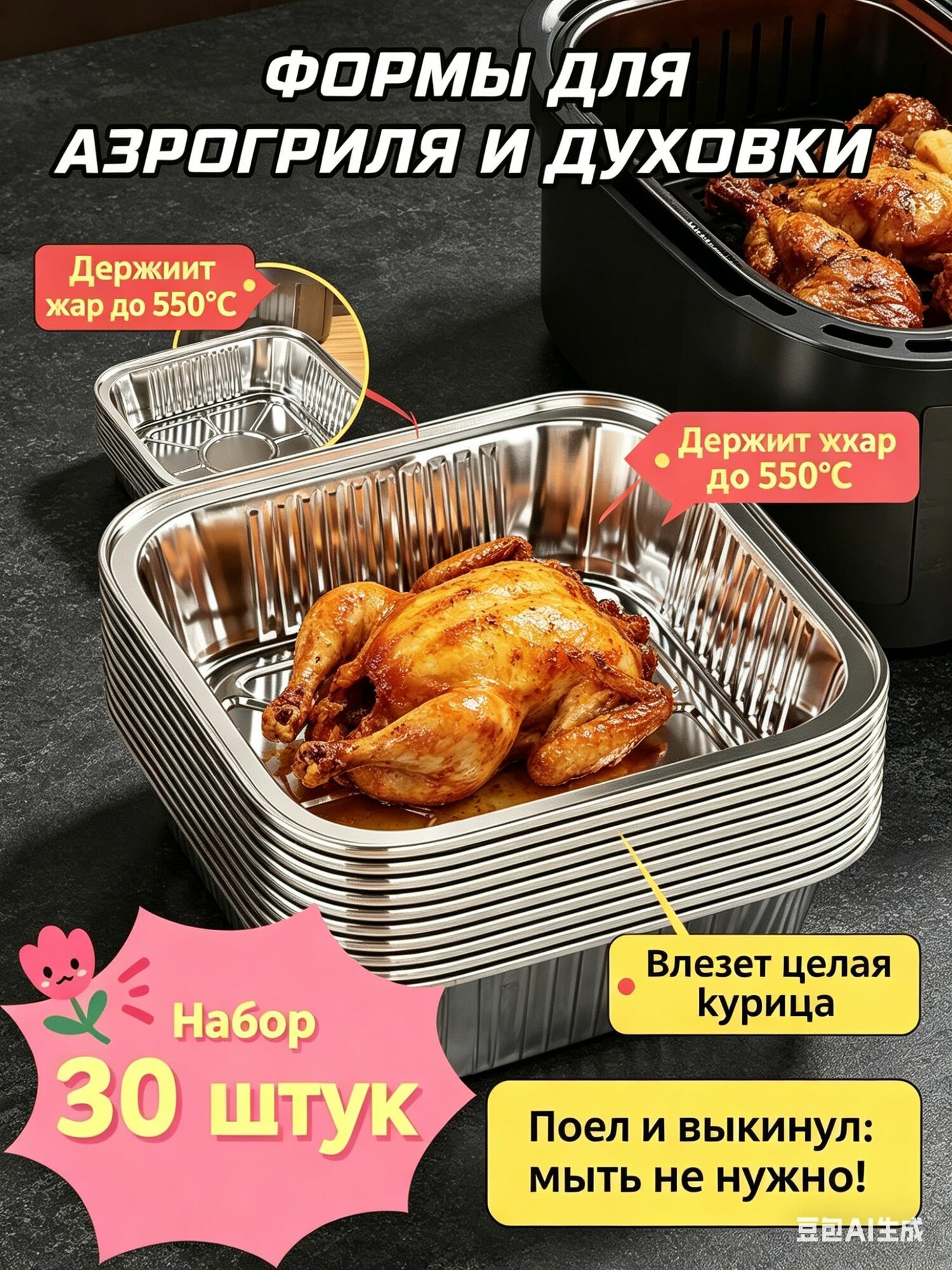 Набор для выпечки, 20 см х 20 см, 30 предм.