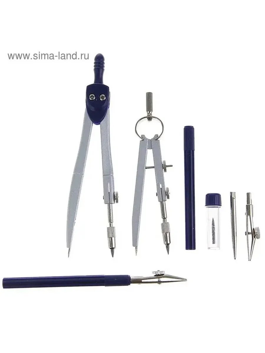 Полный набор чертежных инструментов в кейсе