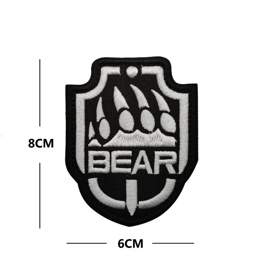 Нашивка тактическая "Bear" 8x6 см, TH124-2-TRTY