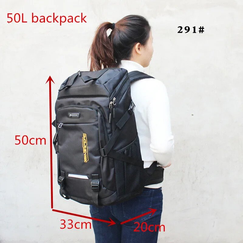 Черный походный рюкзак 50L, 50x33x20 см