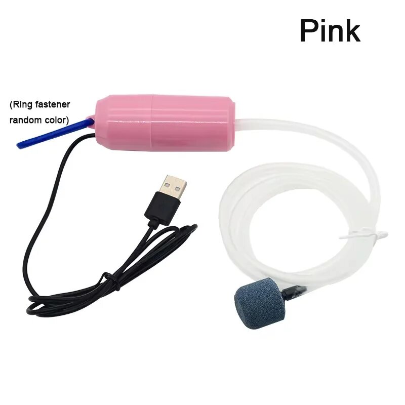 USB компрессор для аквариума Findixpet, розовый