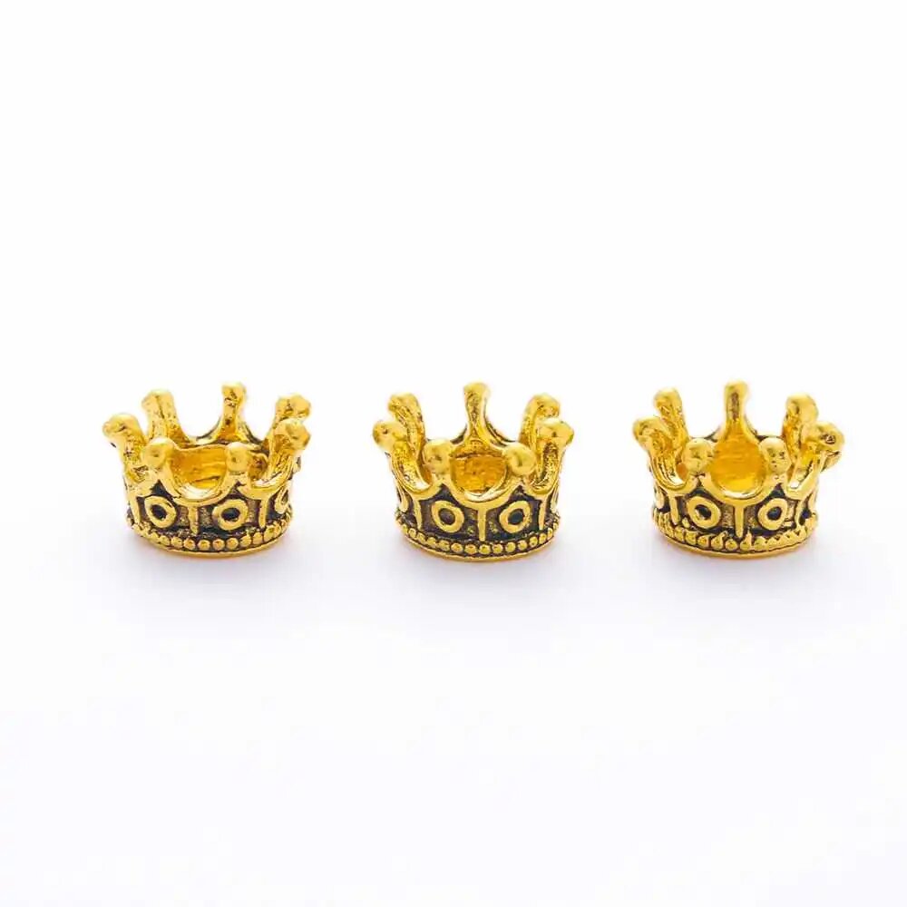 Бусины-короны Antique Gold, 3шт, сплав