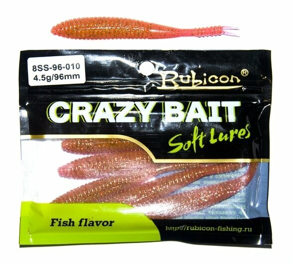 Съедобная силиконовая приманка RUBICON Crazy Bait SS 4.5g, 96mm, цвет 010
