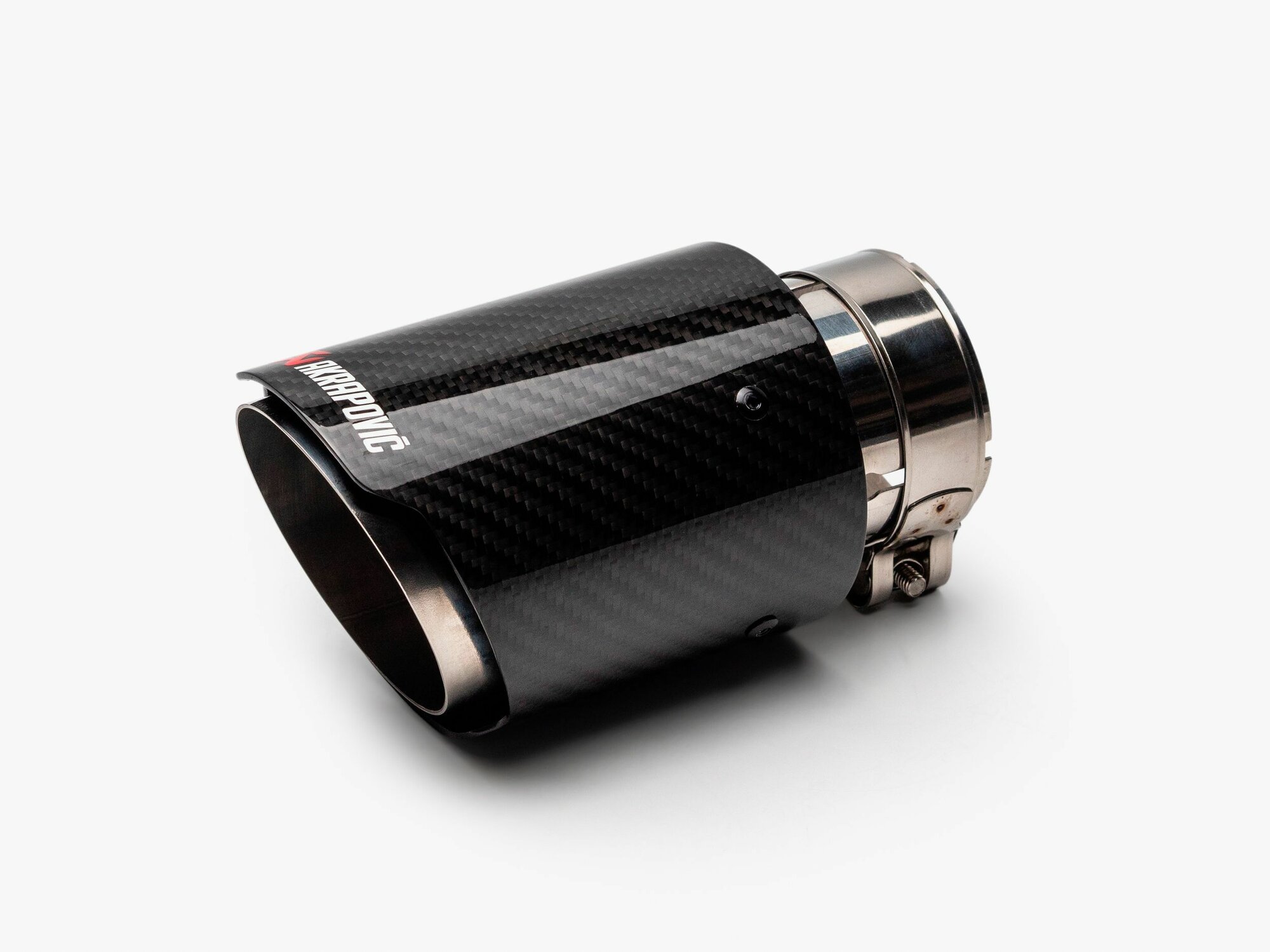 Насадка на глушитель автомобиля универсальная Akrapovic 50-55/90 из Нержавеющей стали и Карбона Глянцевая для выхлопной системы автомобиля Акрапович