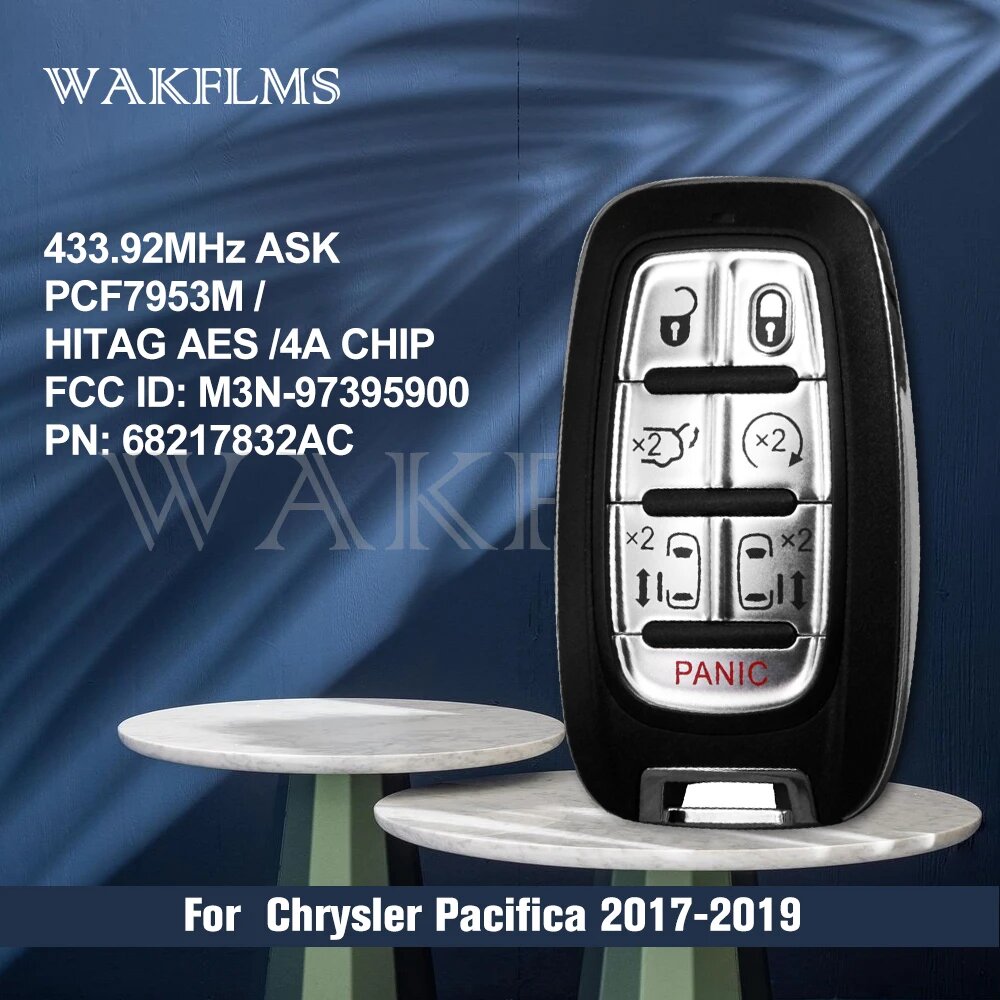 Пульт Chrysler Pacifica 2017-2019, 7 кнопок, 433.92MHz, HITAG AES/4A