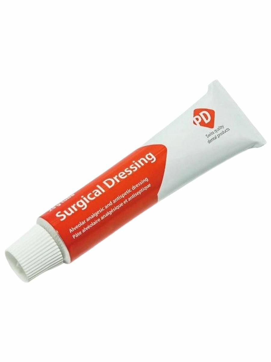 SURGICAL DRESSING паста гелеобразная антибактериальная, обезболивающая для заживления и регенерации тканей при альвеолитах и экстракции зубов, 25 г