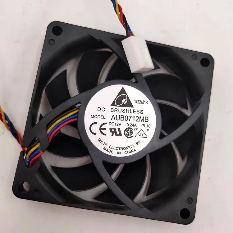 Delta AUB0712MB 7015 12V 0.24A 7CM CPU 4-проводный вентилятор охлаждения