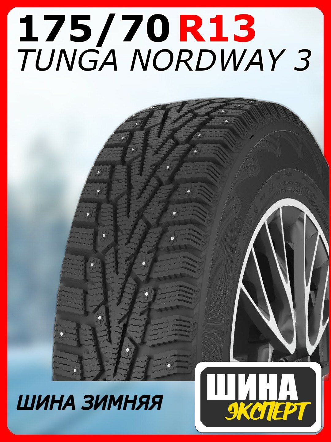 Шина зимняя шипованная TUNGA 175/70/13 Q 82 NORDWAY 3 Ш. для легковых автомобилей 16119470349