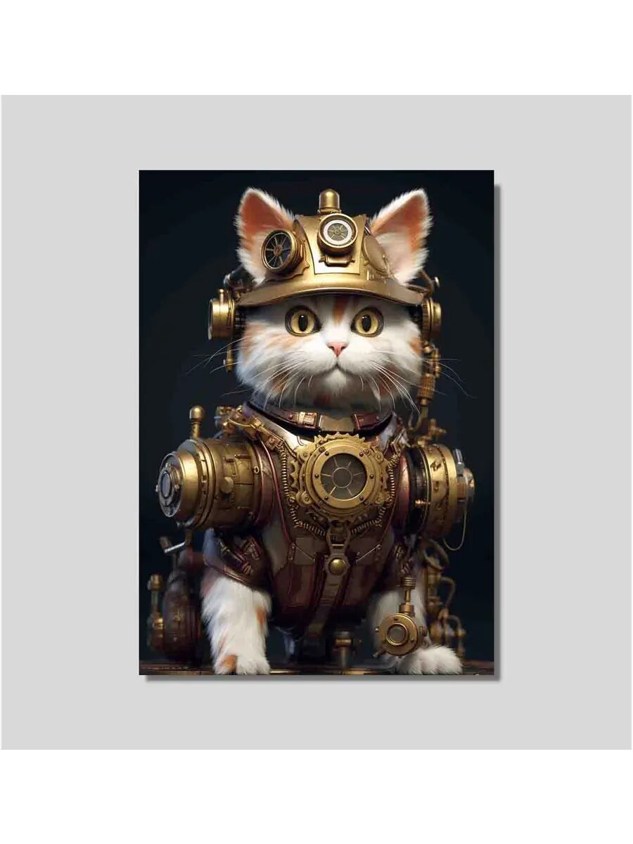 Кот Као Мани в стиле стимпанк 3, Плакат 30x42см
