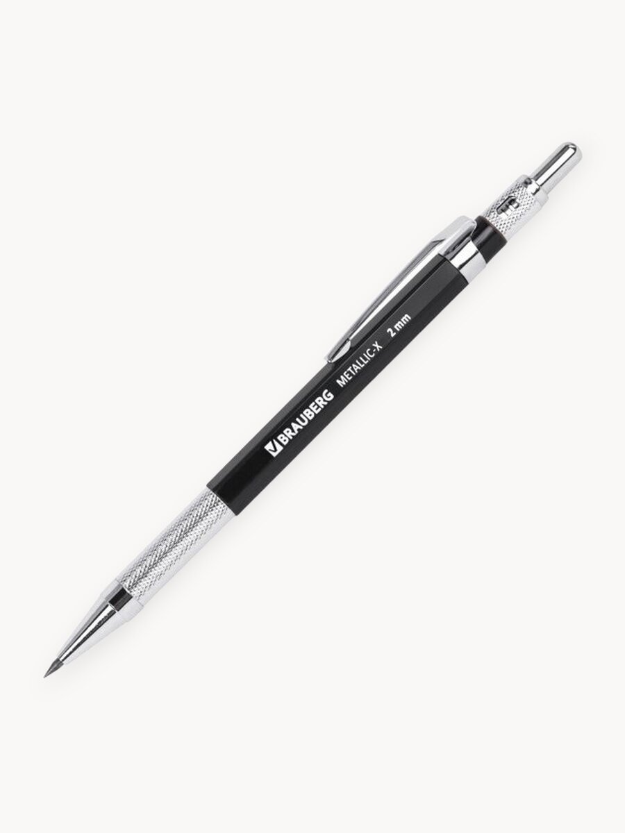Карандаш механический Brauberg цанговый 2 мм, HB, "METALLIC X-20", металлические детали, 181976