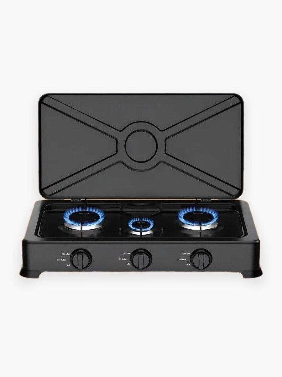 Настольная плита на три конфорки для дома, дачи/газовые 3 конфорки/от газа для кухни