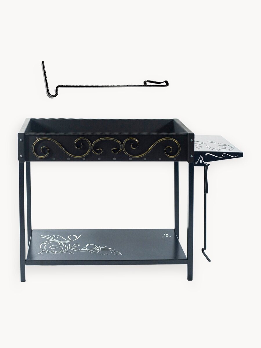 Мангал "Дачный Сезон" Садко С-80, разборный, с полкой и узором