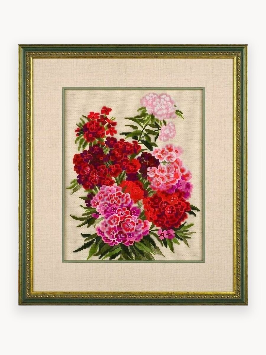 Набор для вышивания крестом Риолис, вышивка крестиком "Турецкая гвоздика", 24*30 см, 1463