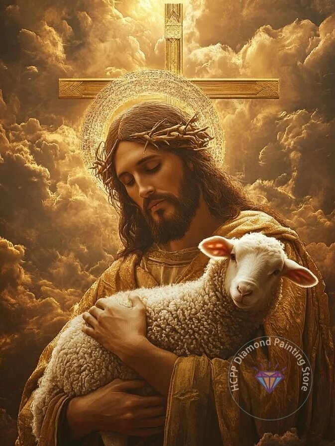 Набор для алмазной вышивки KAYOU «Крест Иисуса Христа» Бежевый, 20x30cm Full Square, B3