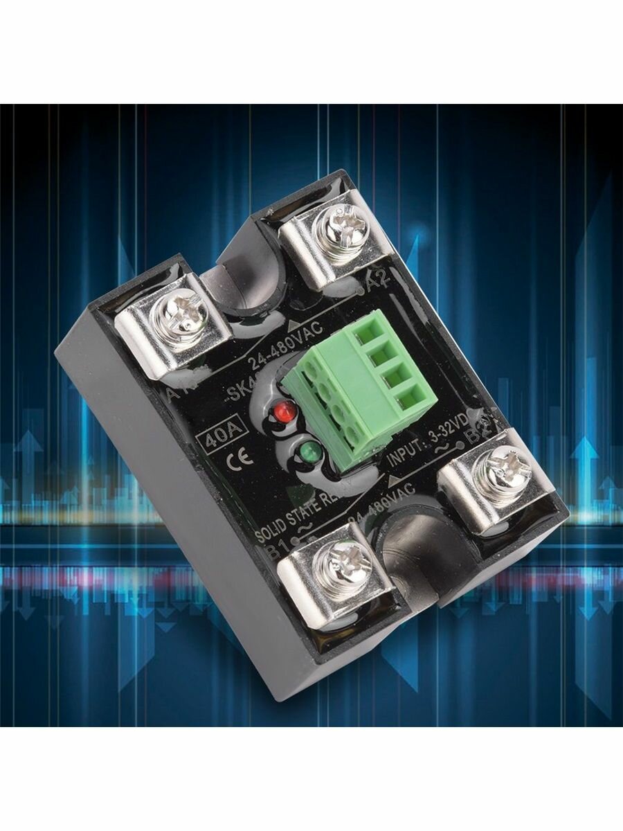 Твердотельное реле BERM, двухканальное управление постоянным током, двухканальное однофазное твердотельное реле переменного тока, 24 480 В переменного тока (40 А (BERM-SK40DA))
