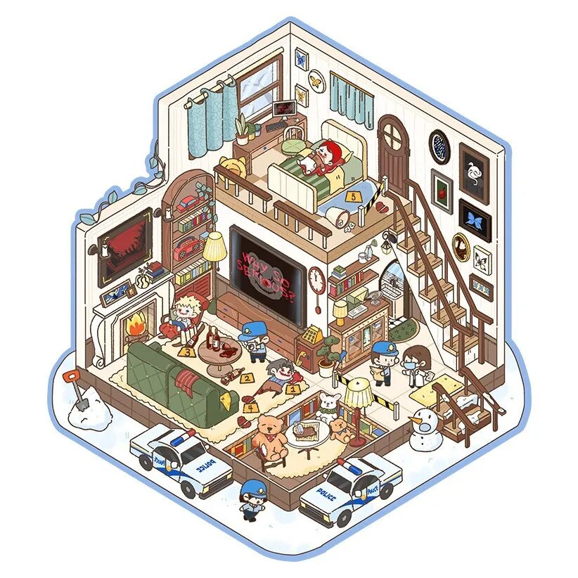 3D стереоскопические пейзажные наклейки, креативная сцена, миниатюрный мир-планировщик, наклейки, коллаж