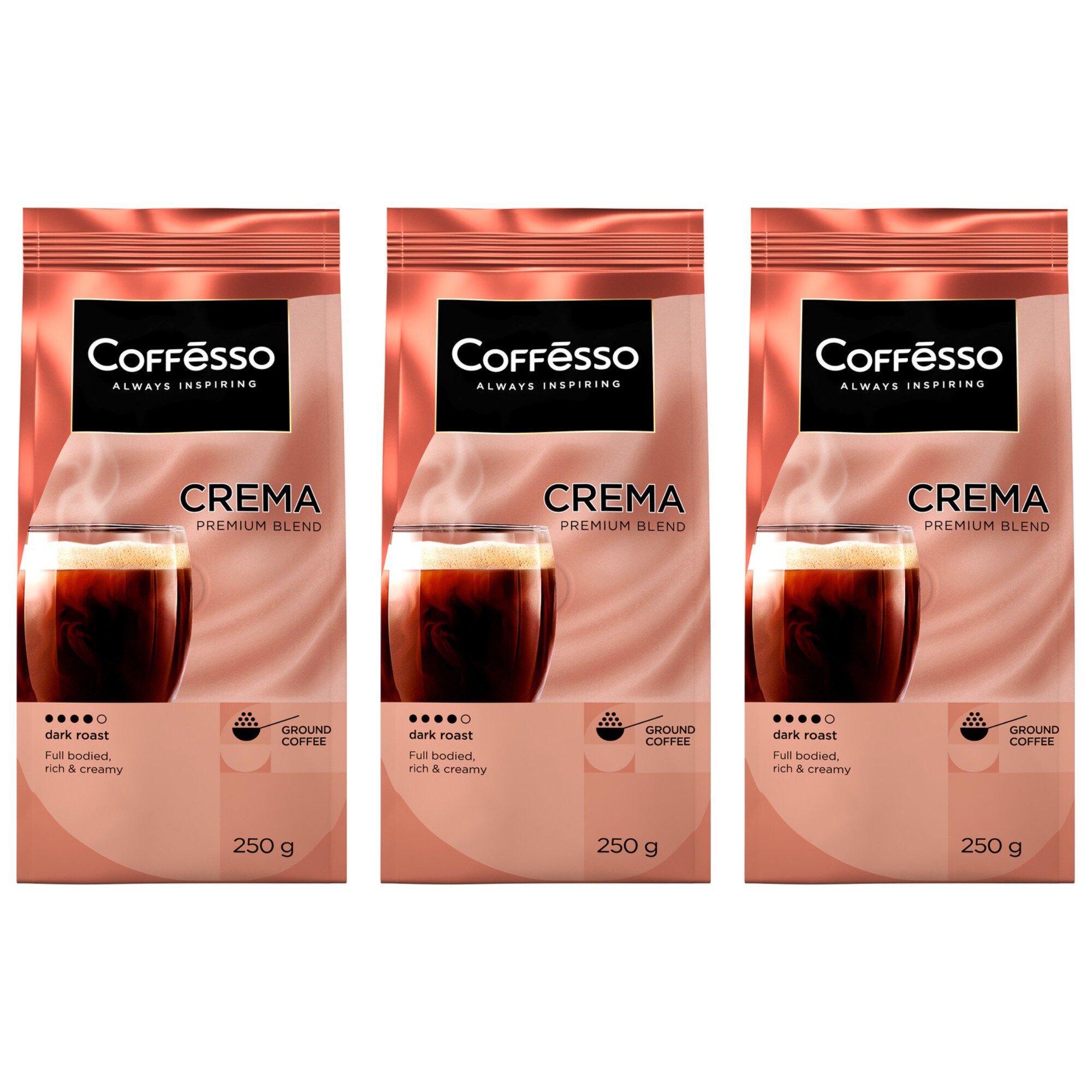 Кофе молотый Coffesso Crema, 250 г, 3 уп