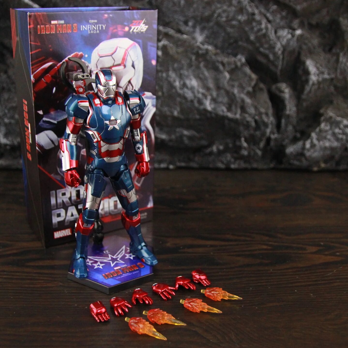 Hot Toys Marvel Iron Man Фигурки набор 7", IronPatriot - Boxed, Унисекс