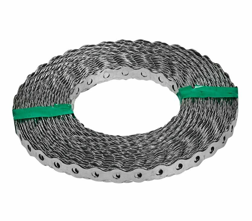 Перфорированная лента волна LV 12x0.5 25 м оцинкованная сталь цвет серебро