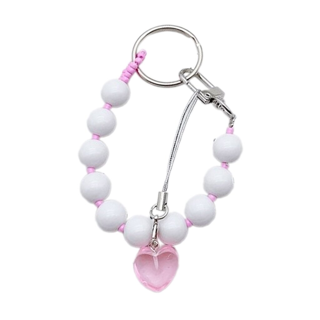 Модный акриловый брелок для телефона из бисера, Милая подвеска в виде сердца, подвеска для сумки