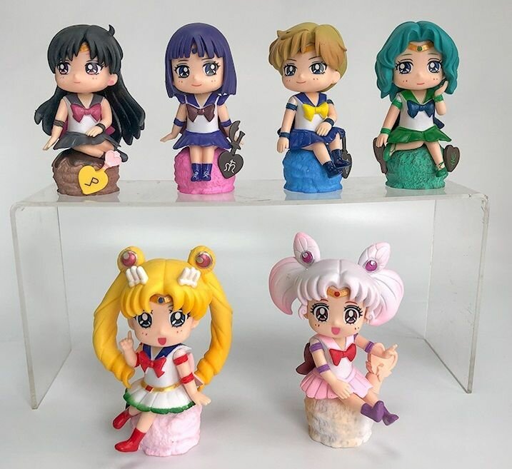 Набор фигурок Сейлор Мун, Чиби, Марс, Сатурн, Уран, Нептун / Sailor Moon 6шт (10-11см, пакет)