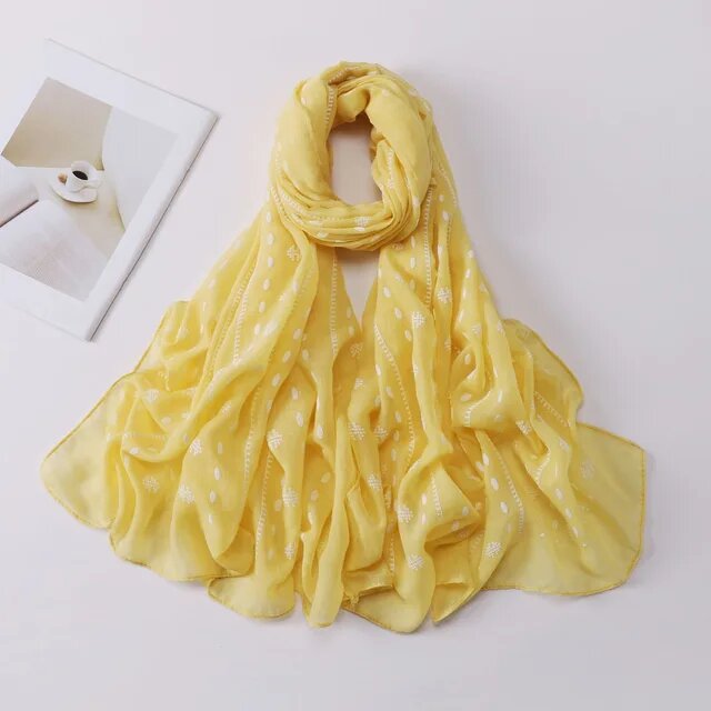 2025 однотонные вискозные шали из пены с геометрическим цветочным принтом, женский шарф высокого качества, пляжный палантин из пашмины, мусульманский хиджаб Bufandas 180*90 см
